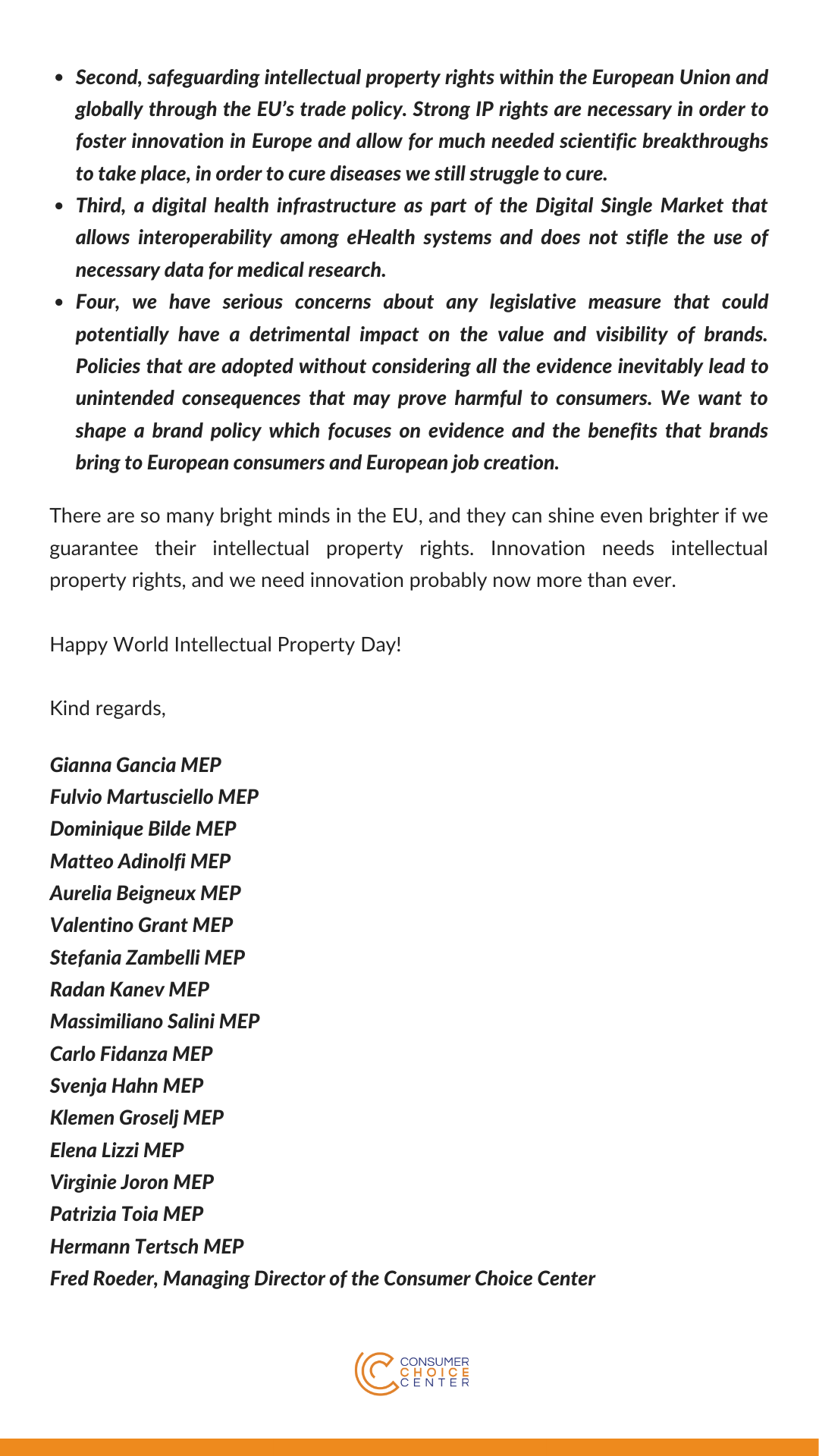 World IP Day: letter from Civil Society and MEPs to WIPO - Consumer ...